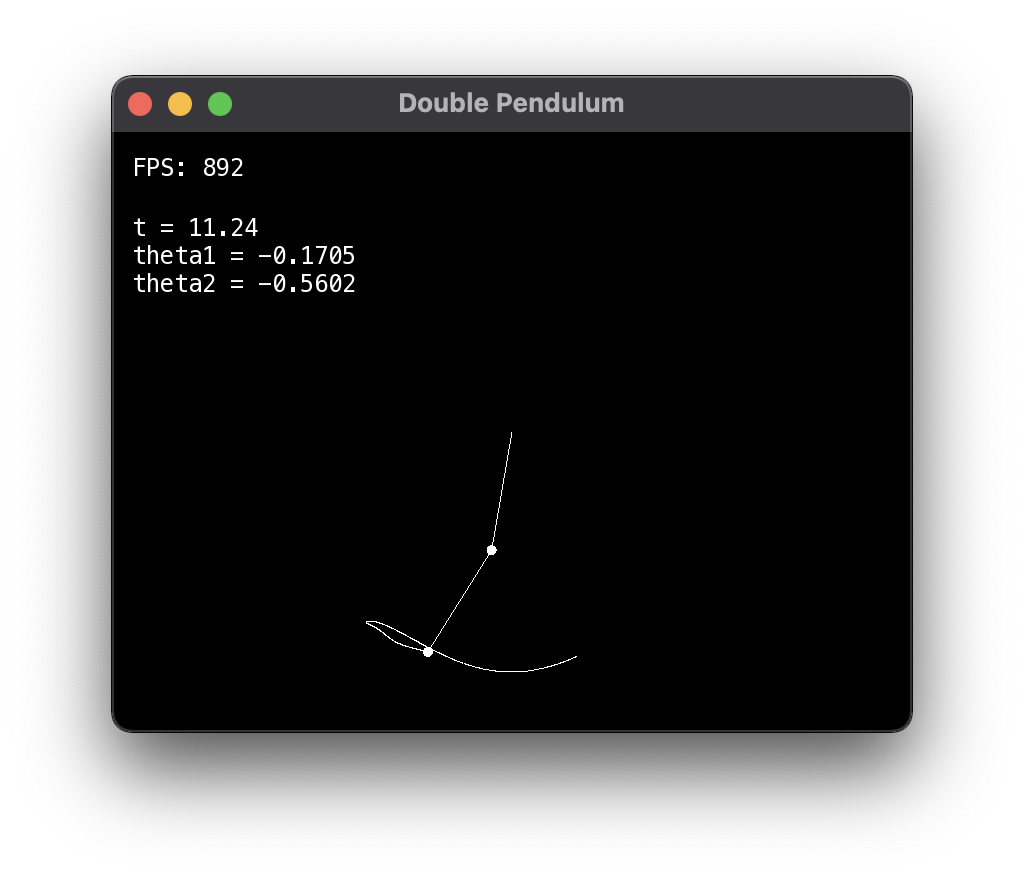 SFML을 이용한 이중 진자 시뮬레이션 Double Pendulum